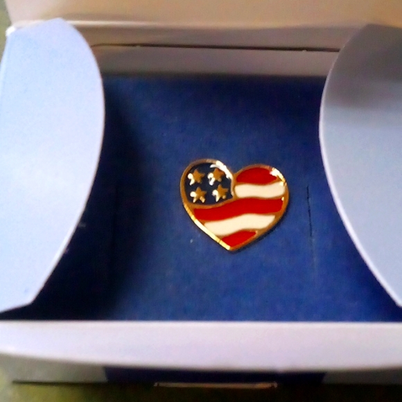 Avon | Jewelry | Vintage Avon Heart Shaped Flag Pin | Poshmark